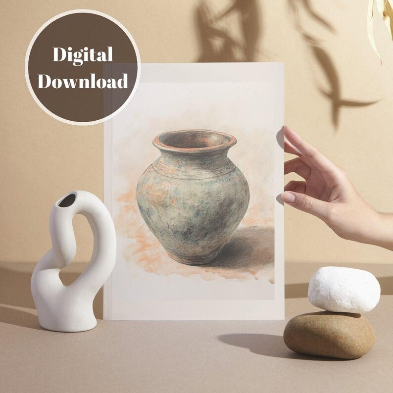 Printable Ceramic Vase Art - Digital Download for Wall Art, Postcards ...