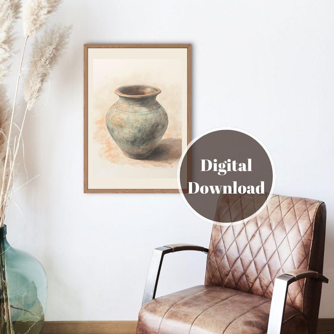 Printable Ceramic Vase Art - Digital Download for Wall Art, Postcards ...