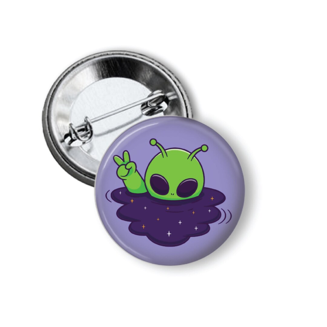 Cute Green Alien Handmade Pin Button Aliens UFO Space Cute Gifts ...
