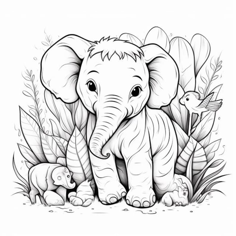 Jungle Friends Coloring Pack – 10 Fun Animal Printables for Kids - Etsy