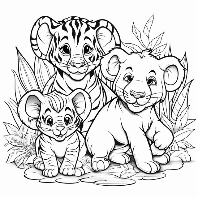 Jungle Friends Coloring Pack – 10 Fun Animal Printables for Kids - Etsy