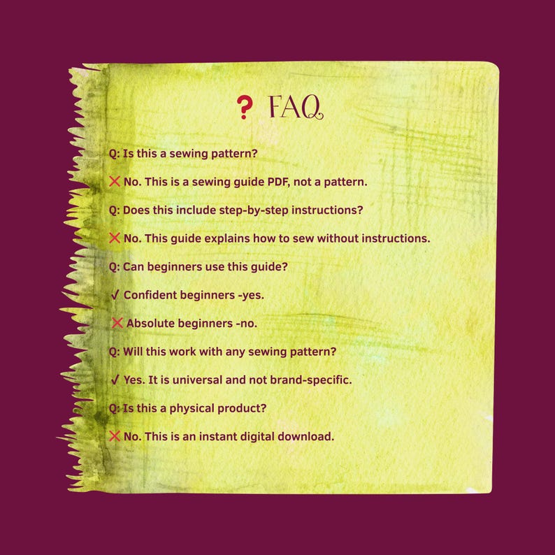 Sewing Pattern Guide PDF | How to Sew Without Instructions | Universal ...