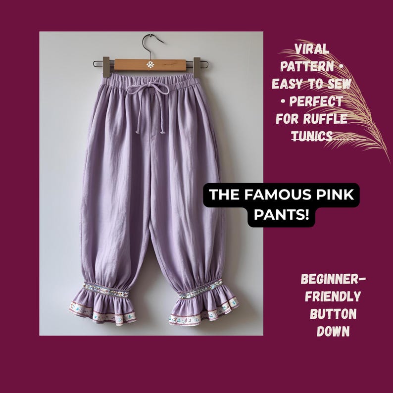 Boho Balloon Pants PDF Pattern • Oversized Harem Trousers • Women’s Tie ...