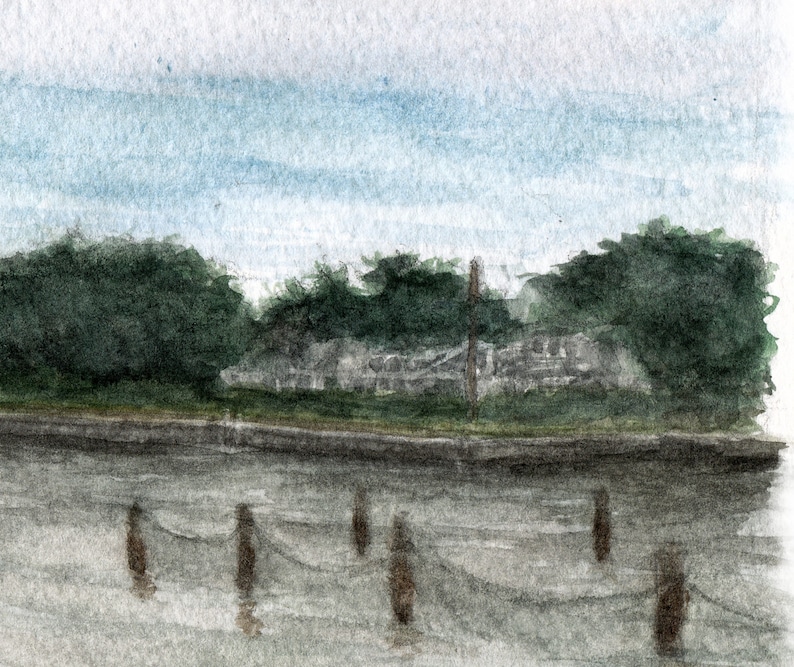 Art Print Fire Island Bay Scene Watercolor of Saltaire - Etsy