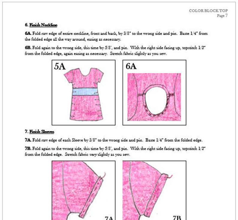 Sewing Pattern for Women, PDF Sewing Pattern, Color Block Top Pattern ...