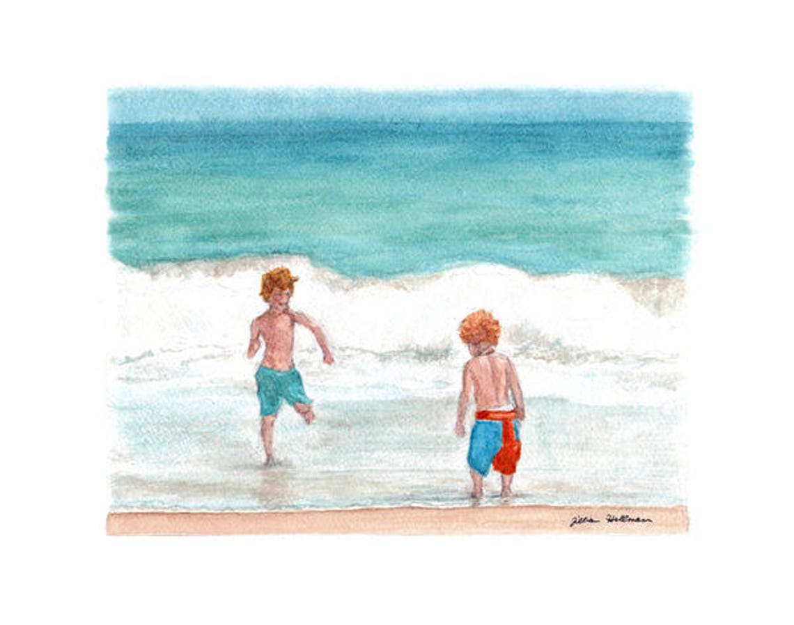 Art Print Fire Island Beach Scene Watercolor - Etsy