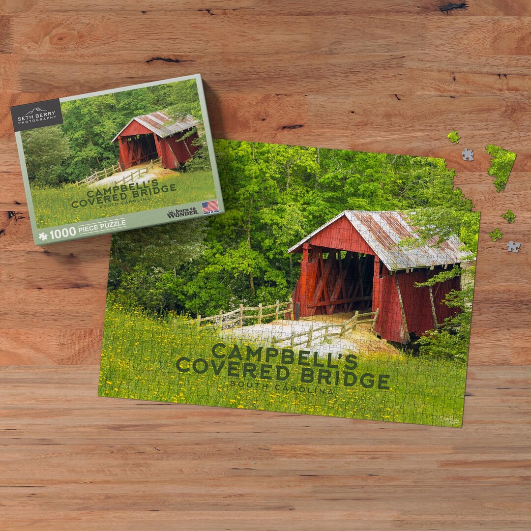 Jigsaw Puzzle, Covered Bridge South Carolina, Travel Photography Puzzle ...