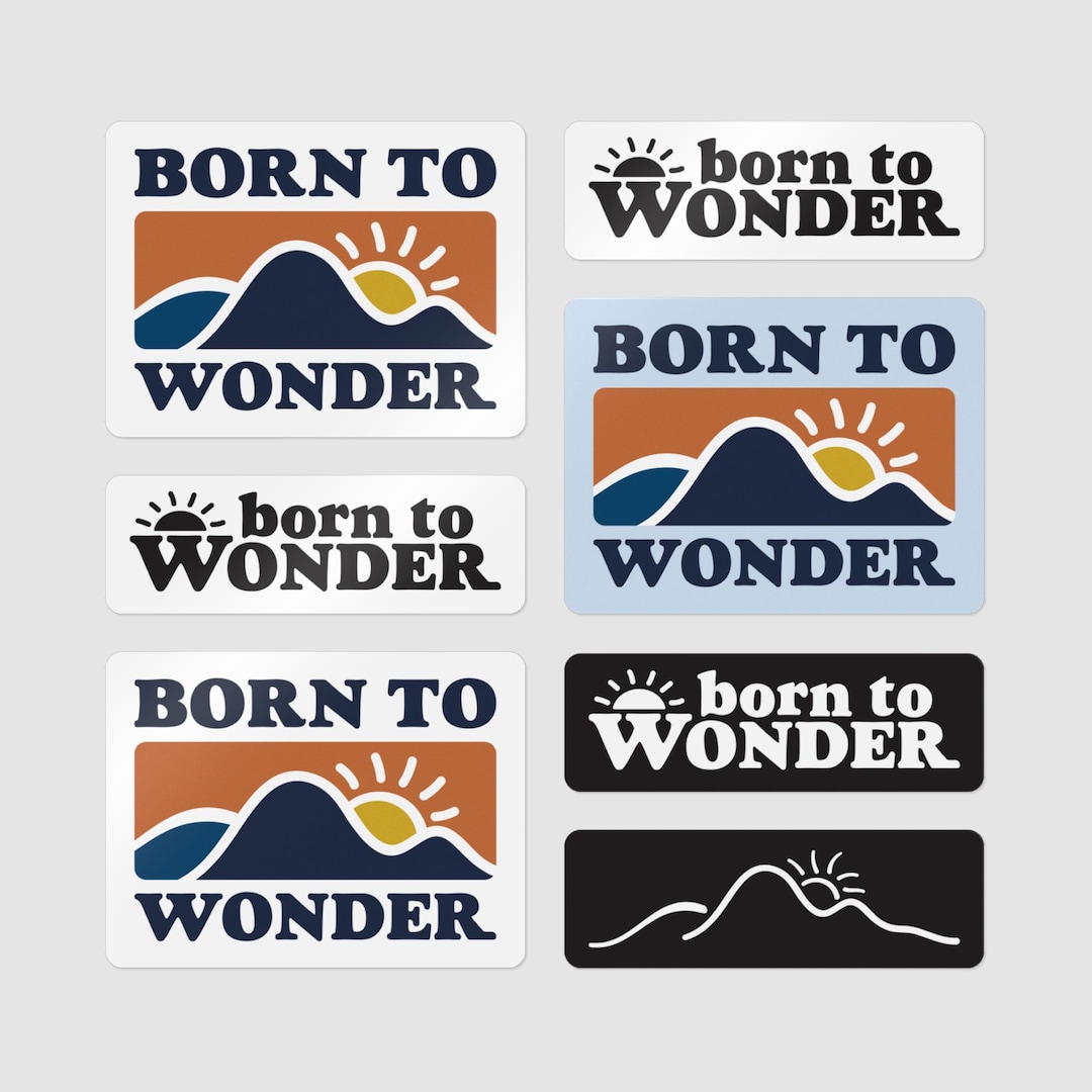 Born to Wonder Stickers Sheet - 7 Adventure Stickers, Outdoor Adventure ...