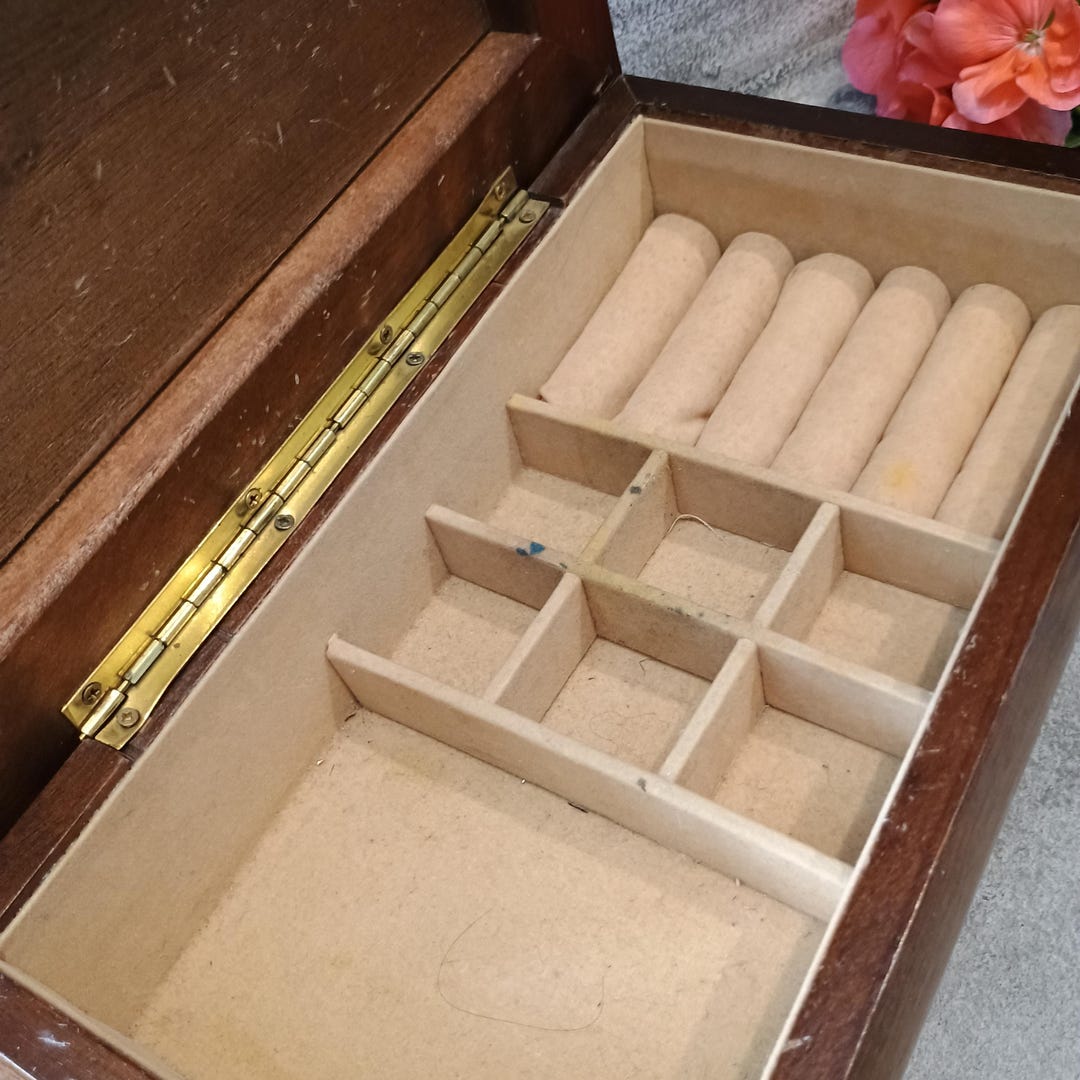 Vintage Handmade Wood Jewelry Box, Keepsake Box, Wood Box, Collection ...