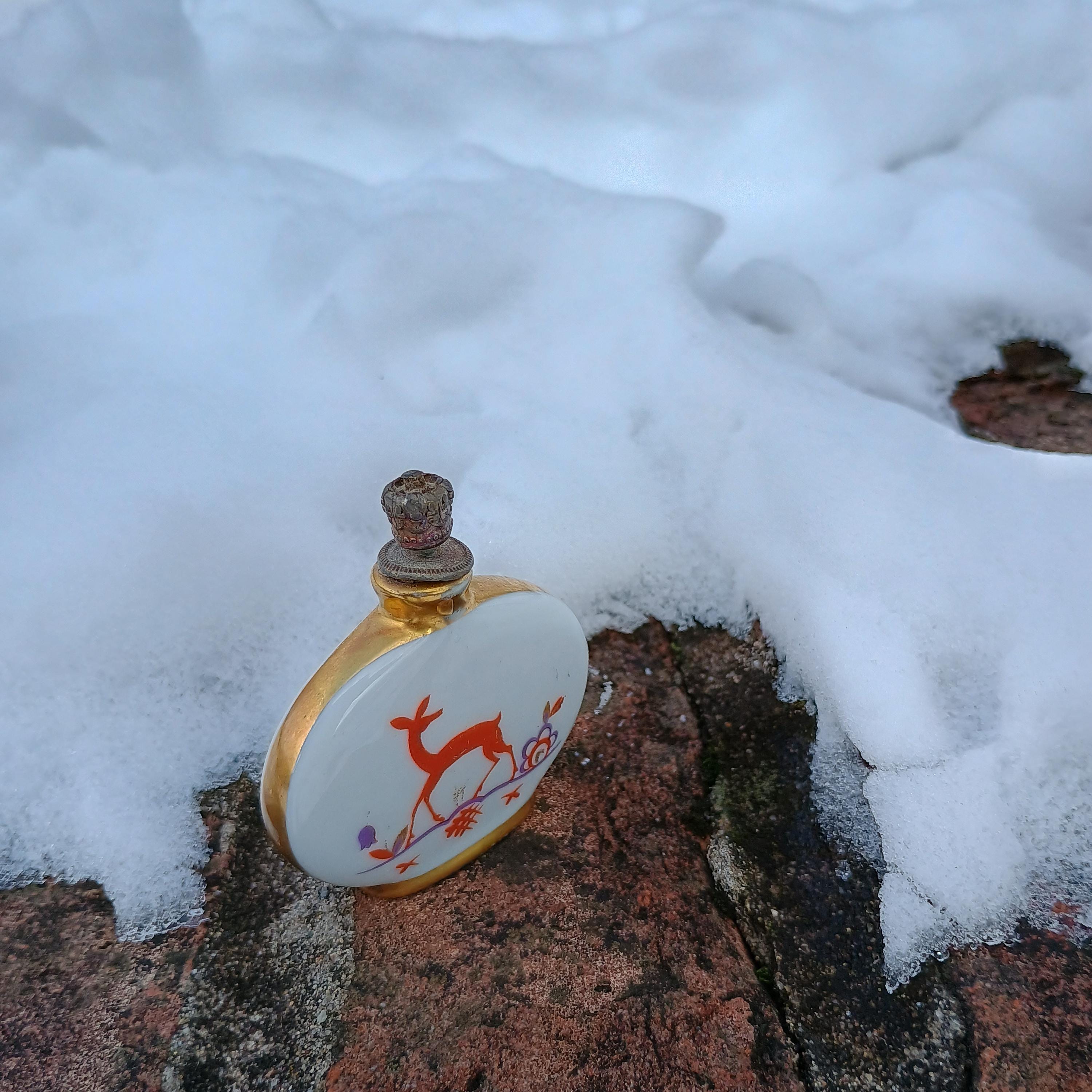 VTG 1960s Porcelain Perfume Bottle W Deer Motif, Germany, Mid Century ...