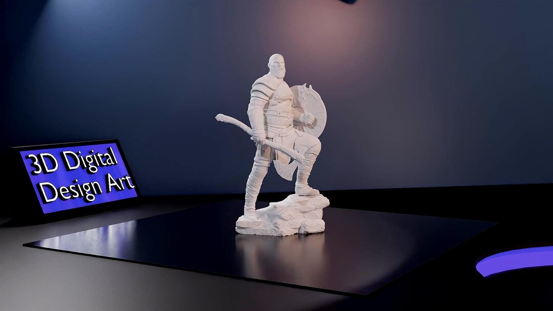 Kratos Leviathan Axe and Shield Statue | God of War | Stl - Etsy Australia