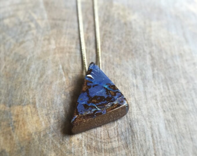Boulder Opal Necklace Opal Triangle Pendant Australian - Etsy