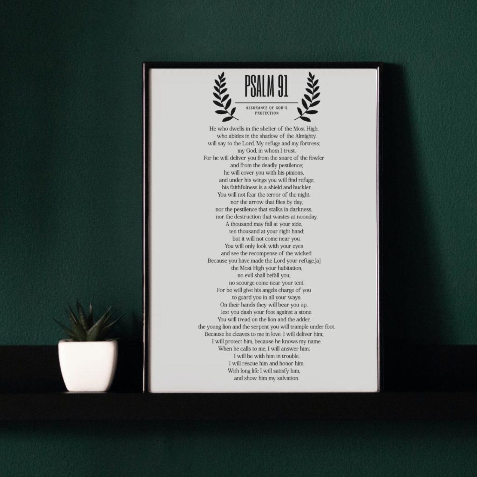 Psalm 91 Wall Art, Bible Verse Printable, Christian Printable, Modern ...