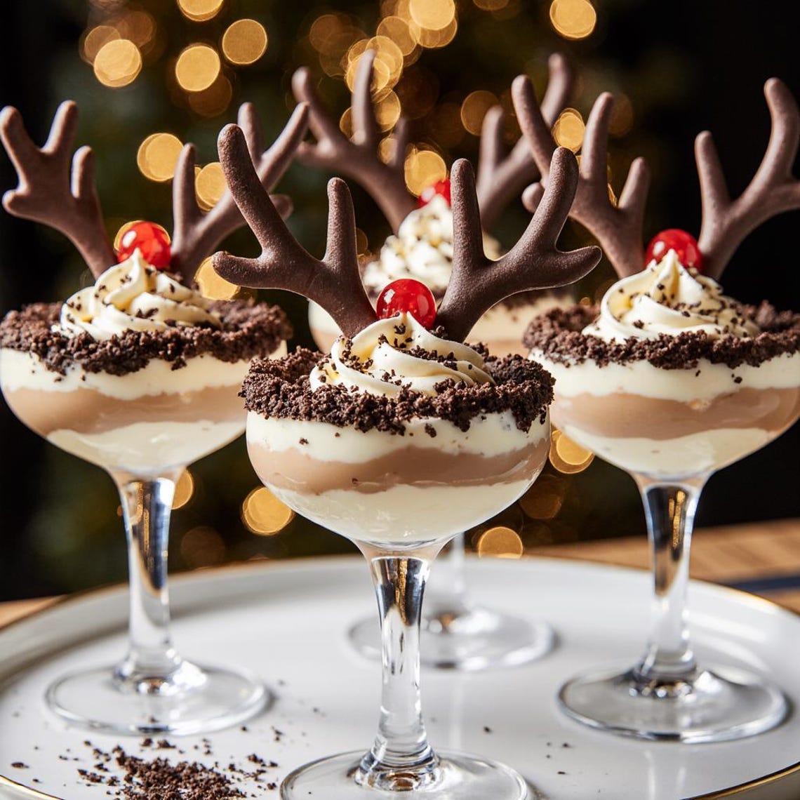 BEST RECIPE for Reindeer Chocolate Cream Dessert Cups,holidaydessert ...