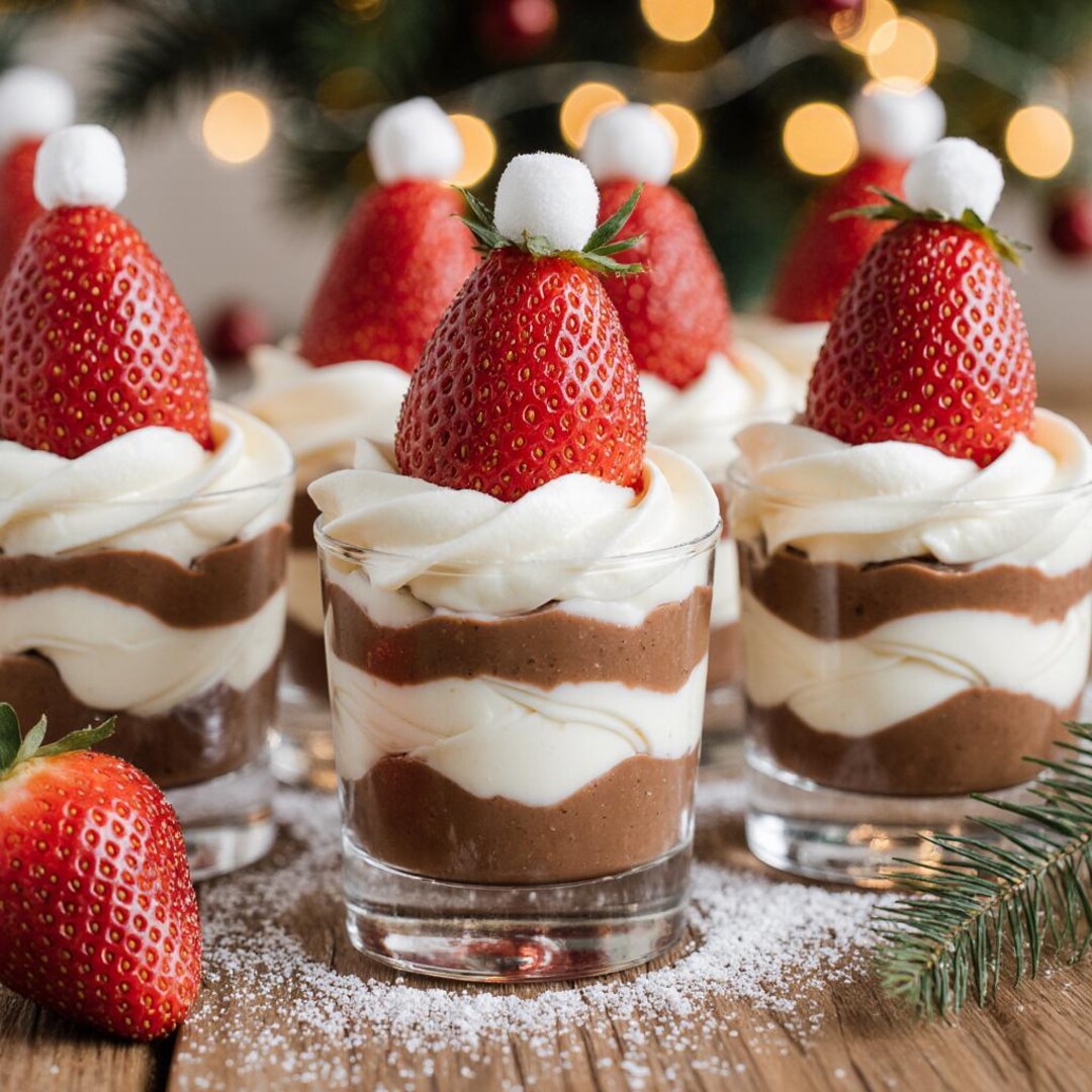 BEST RECIPE for Santa Hat Chocolate Pudding Cups,nobaketreats ...