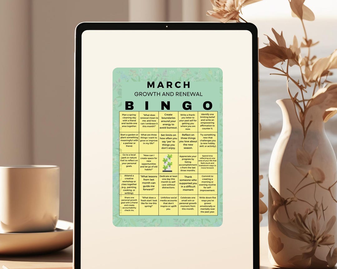 March Bingo Card Template, 2025 Bingo Printable Card, Instant Download ...