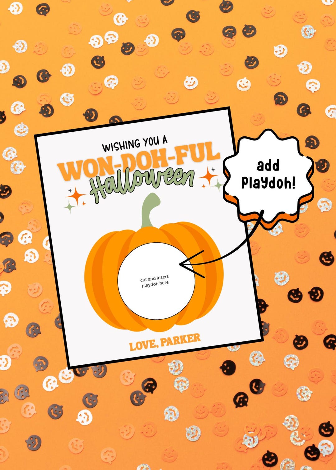 Halloween Play Dough Gift Tag: Non-candy Classroom Party Favor ...