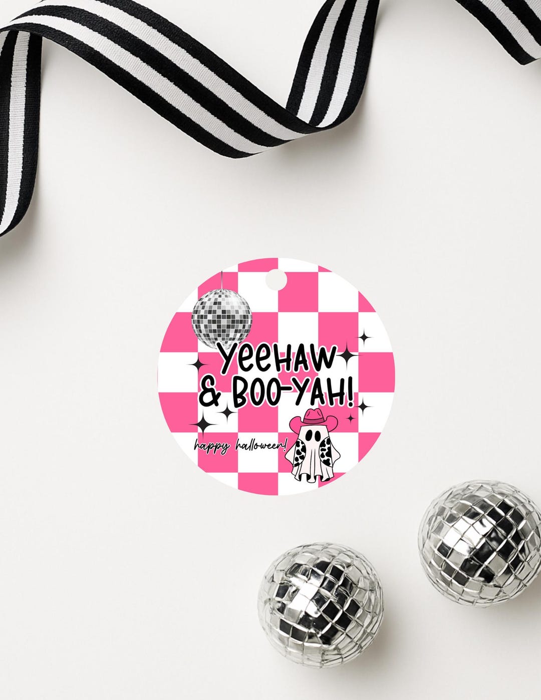 Halloween Gift Tag | Printable | Girly Tag | Circle Tag - Etsy