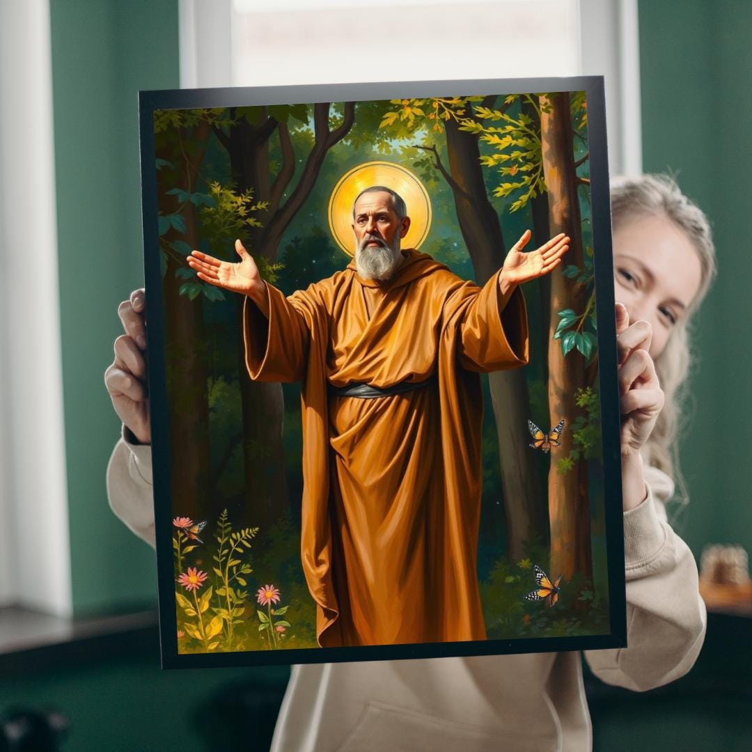 Jigsaw Puzzle, Saint Francis of Assisi in Lush Forest, Religious Home ...
