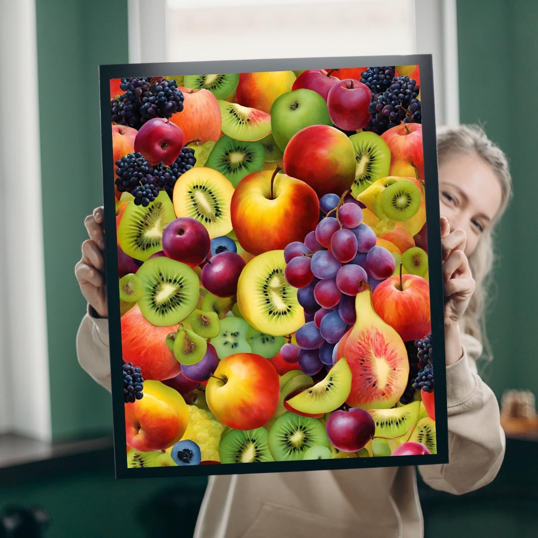 Jigsaw Puzzle, Colorful Chaotic Fruit Collage, 110 252 520 1014 Piece ...