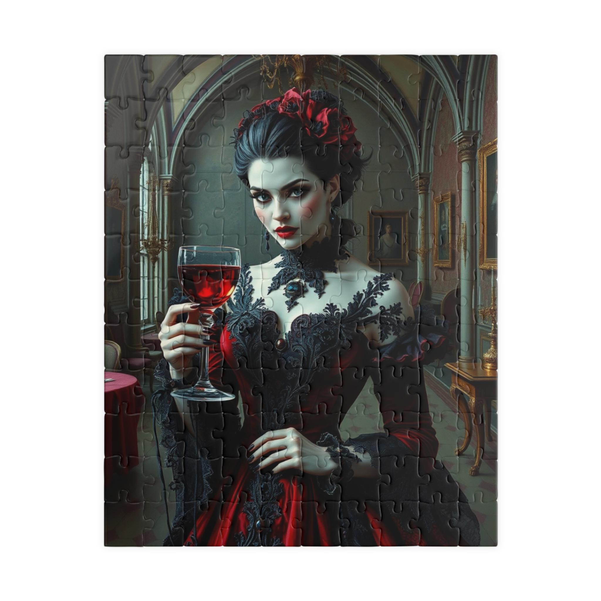 Gothic Vampire Countess Jigsaw Puzzle: Victorian Ballroom Fantasy - Etsy
