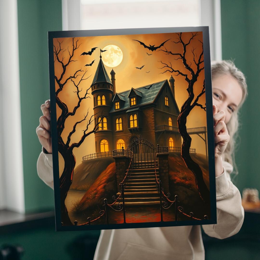 Spooky Haunted House Puzzle, Halloween Design, Family Game Night or ...