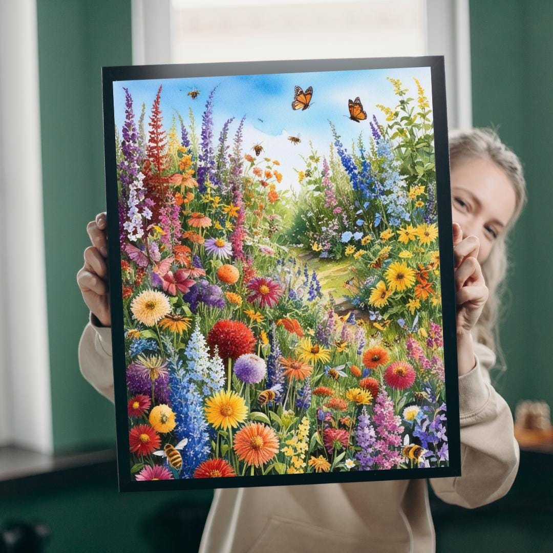 Wildflower Garden Jigsaw Puzzle: 1000 Piece Spring Summer Art - Etsy