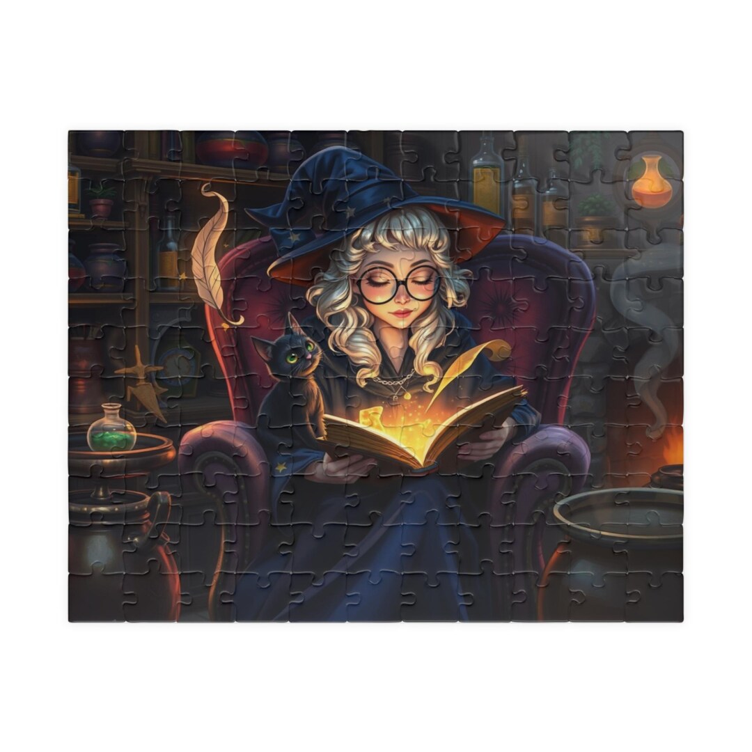 Enchanting Witch Puzzle, 110-piece Kids Puzzle, Cozy Vibes, Gift for ...