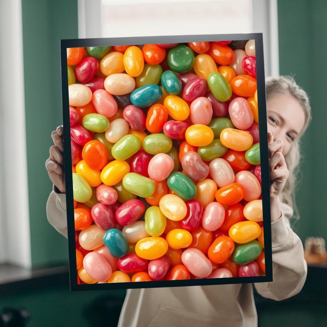 Chaotic Jelly Beans Puzzle, Vibrant Sweets-themed Jigsaw, Bright ...