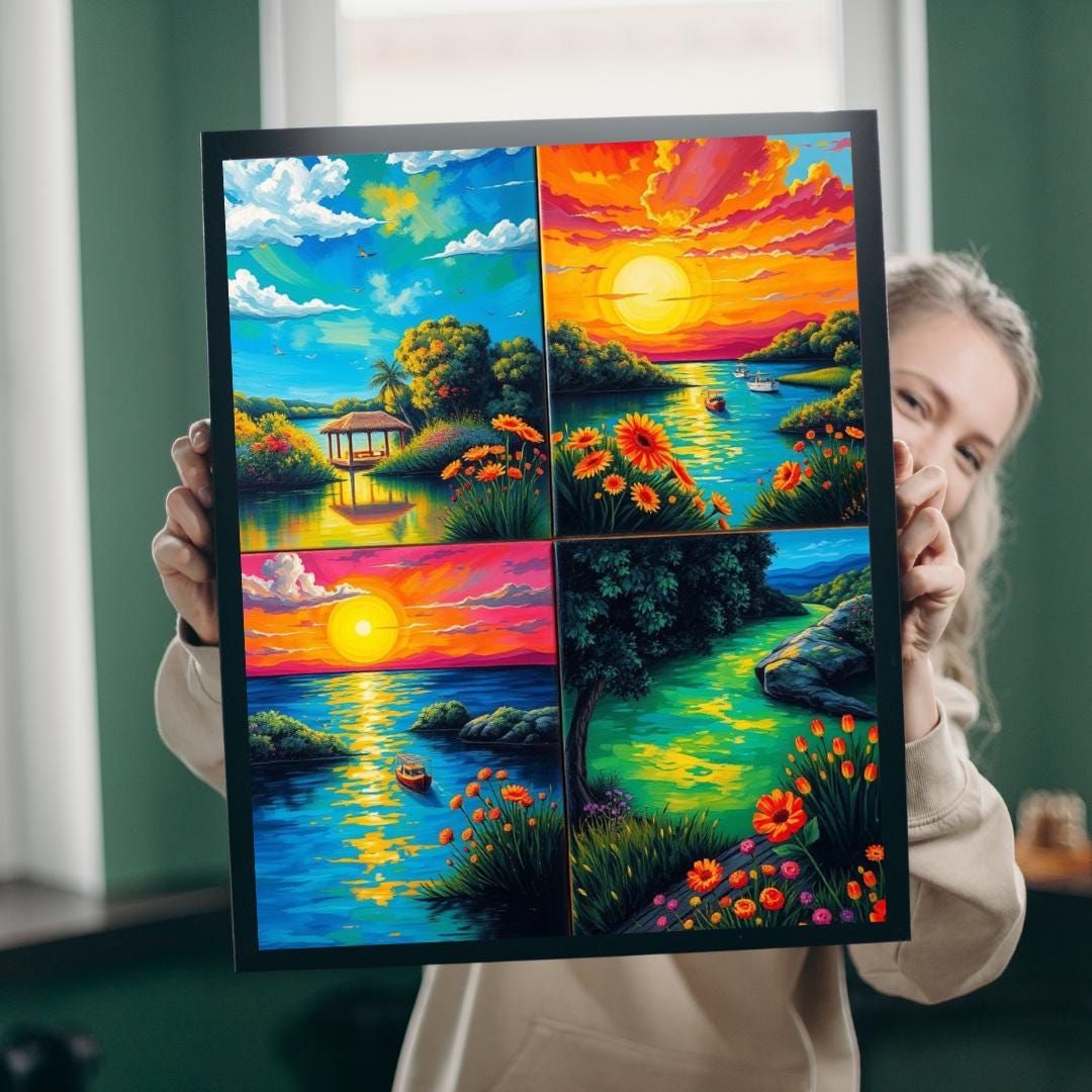 Bioluminescent Summer Collage Puzzle: Nature Jigsaw Game - Etsy