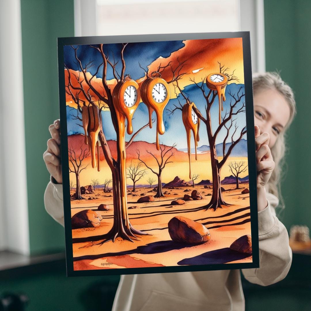 Surreal Desert Landscape Jigsaw Puzzle, Melting Clocks and Barren Trees ...
