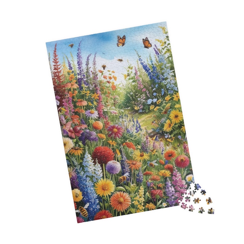 Wildflower Garden Jigsaw Puzzle: 1000 Piece Spring Summer Art - Etsy