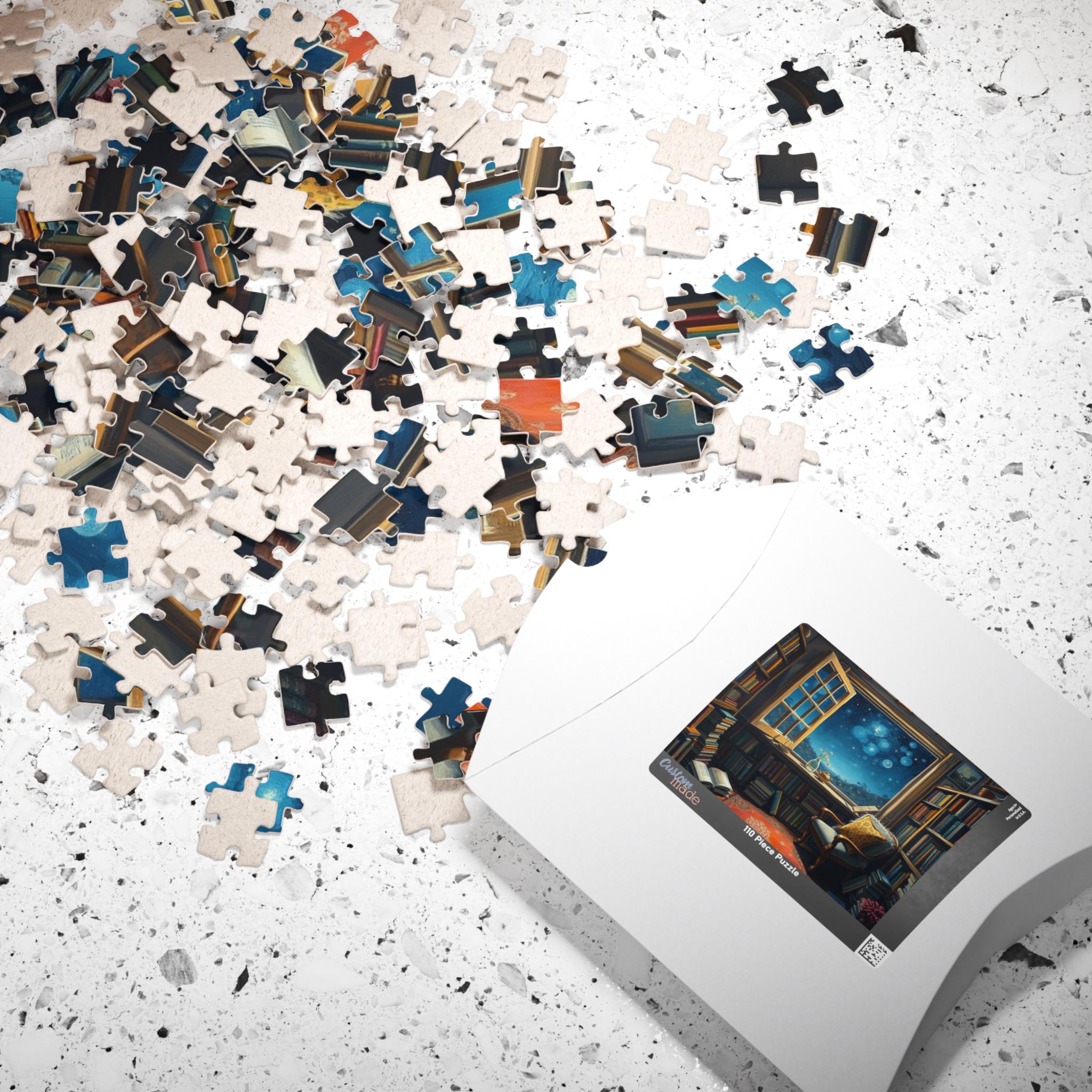 Cozy Library Jigsaw Puzzle: Starry Night Sky, Book Lover Gift - Etsy