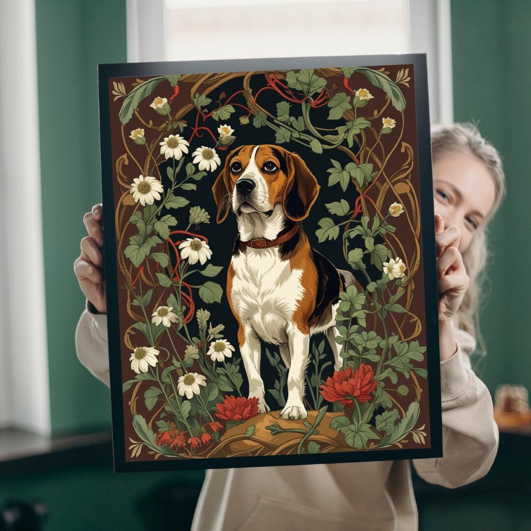 Vintage Beagle Jigsaw Puzzle: William Morris Floral Dog Game - Etsy