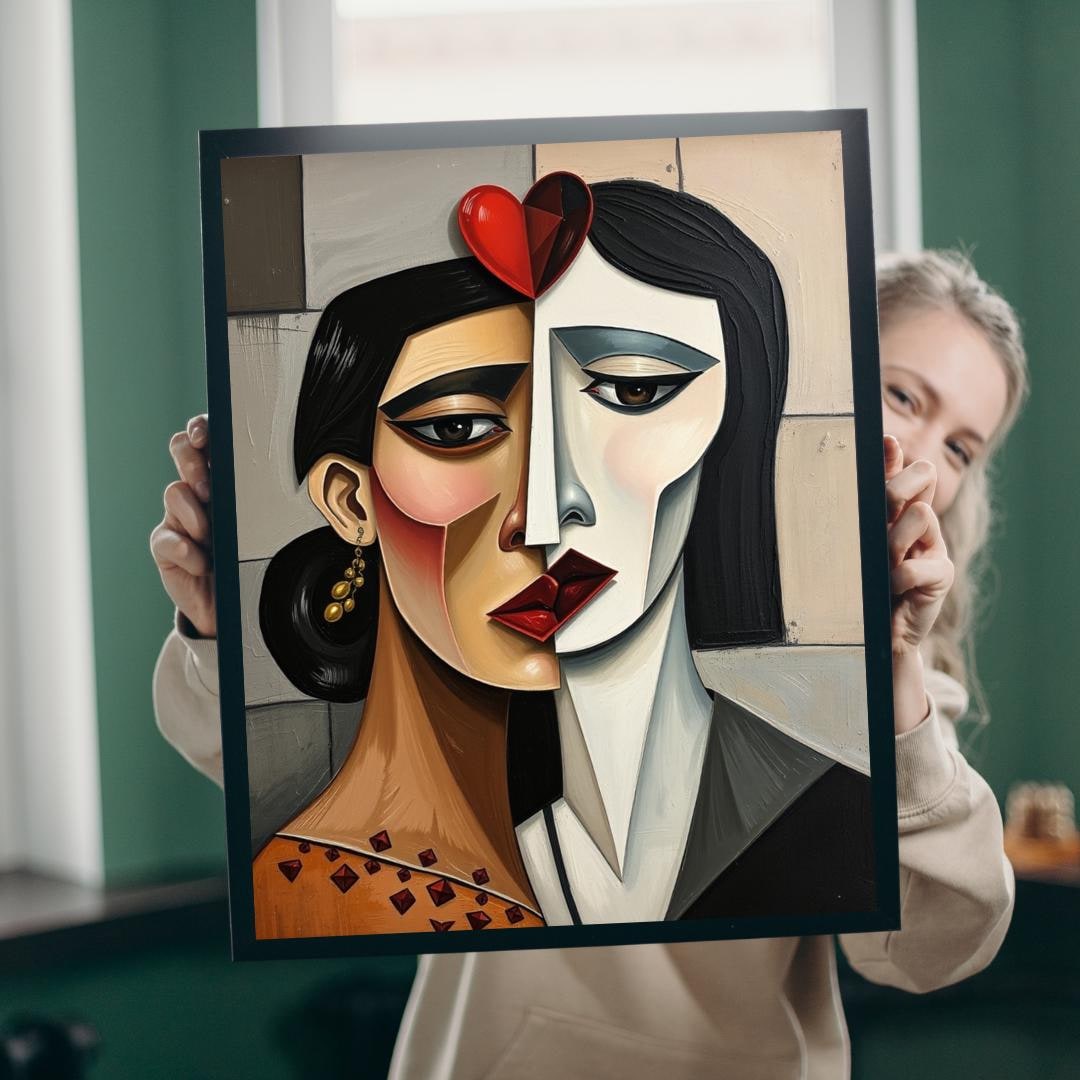 Cubist Style Jigsaw Puzzle: Picasso-inspired Hearts & Faces - Etsy
