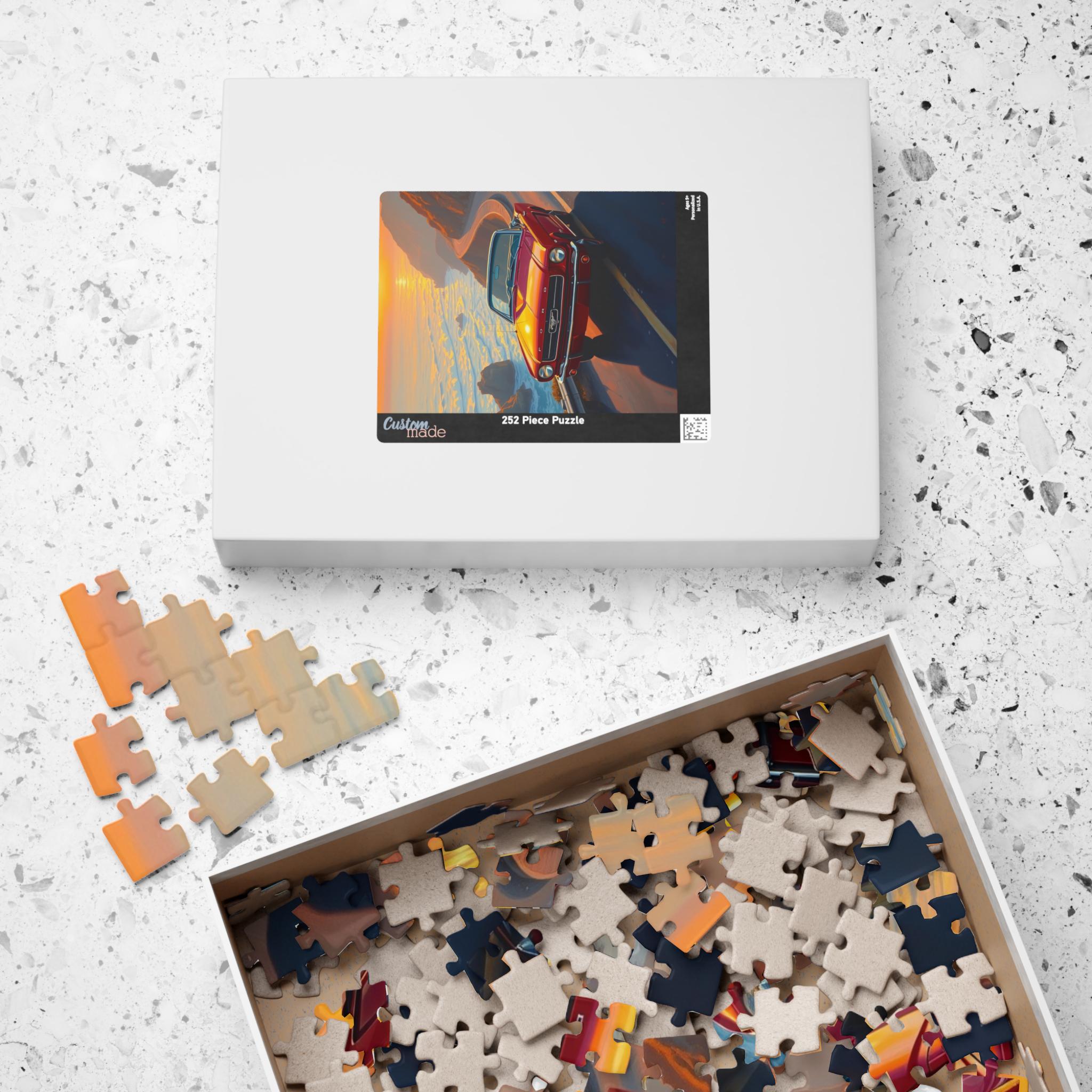 Vintage 1964 Mustang Puzzle: Classic Car Sunset Jigsaw Game - Etsy