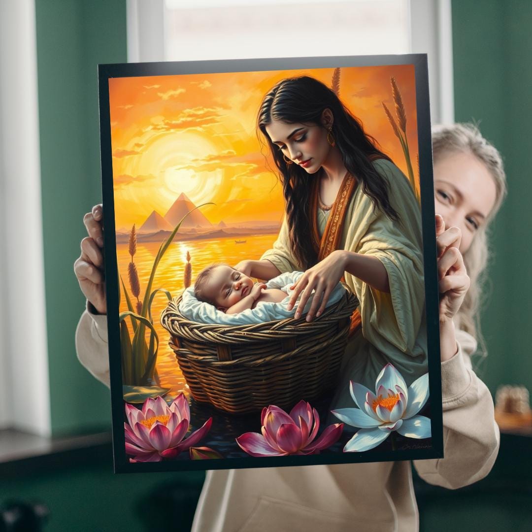 Christian Jigsaw Puzzle, Baby Moses Nile River Biblical Scene, Home ...