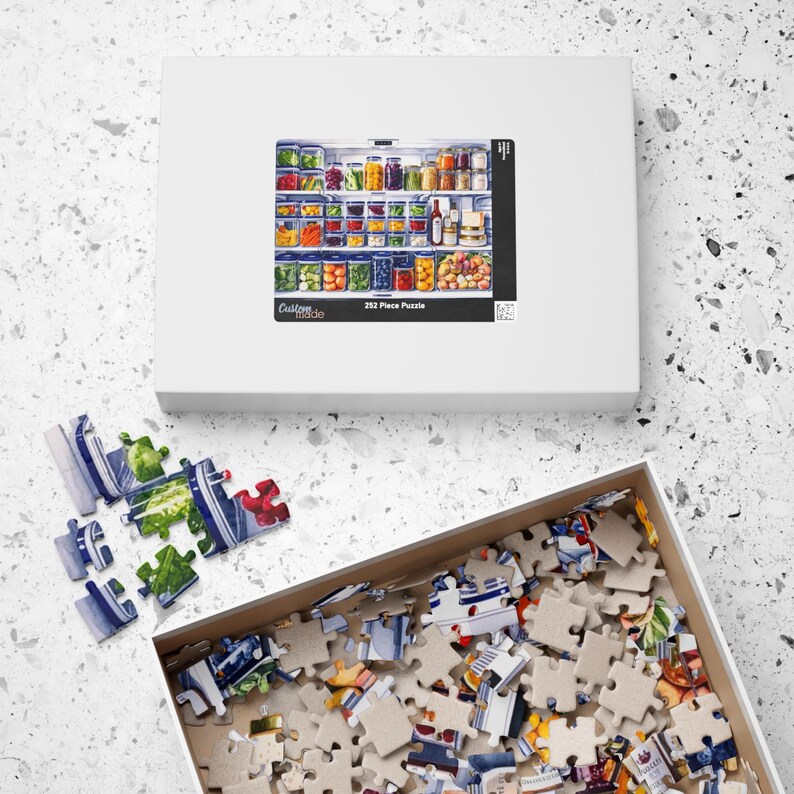 Refrigerator Jigsaw Puzzle, Kitchen Fridge Home Decor Framed Wall Art ...