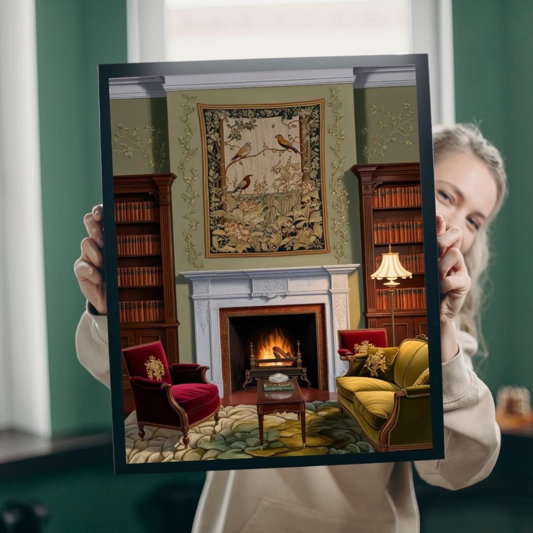 Cozy Living Room Puzzle - Vintage Design, Charming Home Entertainment ...