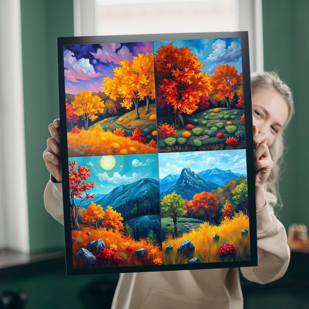 Jigsaw Puzzle, Fall Landscape 4-quadrant Collage, 110 252 520 1014 ...