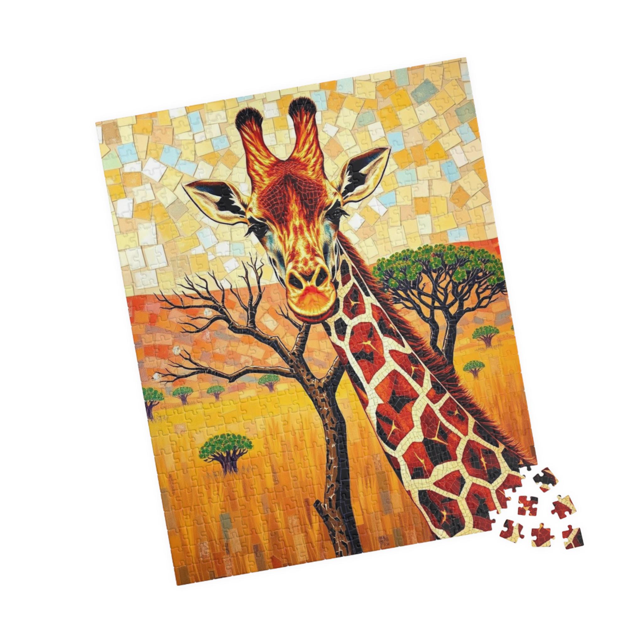 Mosaic Giraffe Jigsaw Puzzle: African Savannah Wildlife Game - Etsy