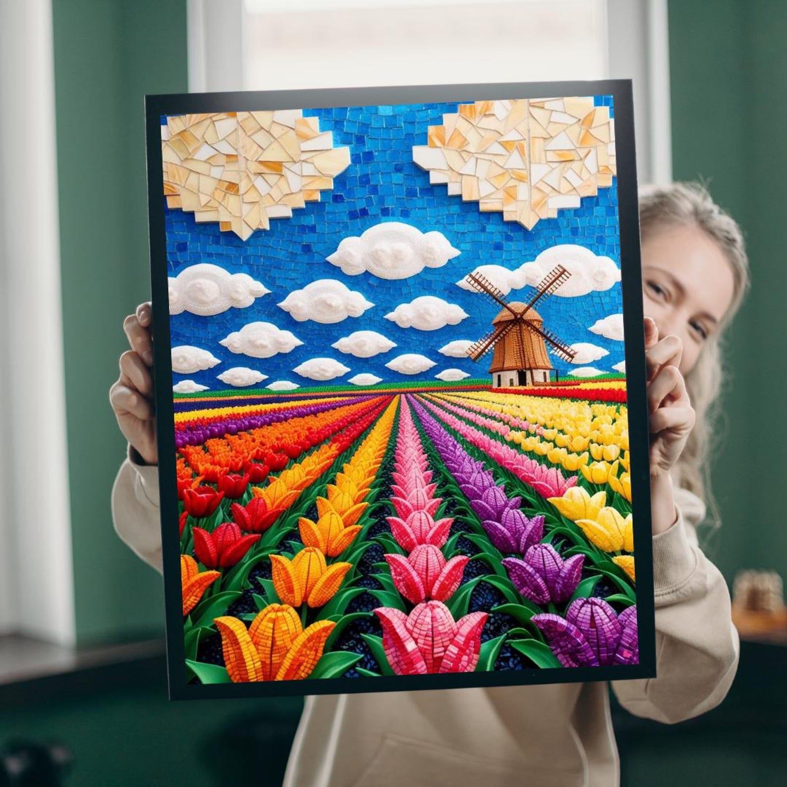 Mosaic Vibrant Flower Fields Puzzle Tulip Landscape 110, 252, 520, 1014 ...