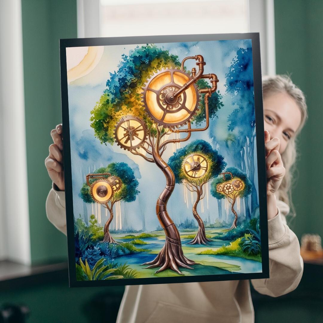 Surreal Clockwork Landscape Jigsaw Puzzle: Trippy Gear Art - Etsy