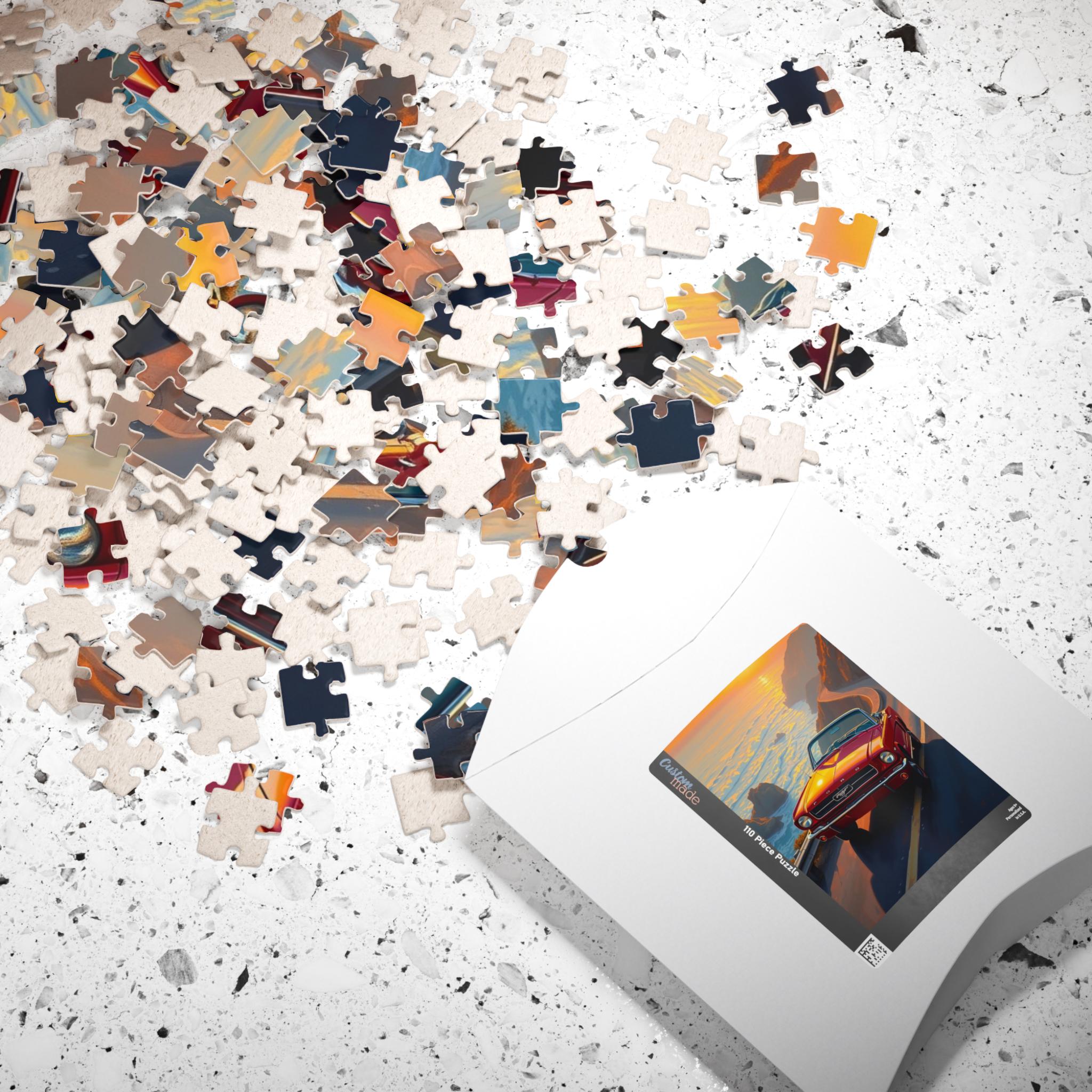 Vintage 1964 Mustang Puzzle: Classic Car Sunset Jigsaw Game - Etsy