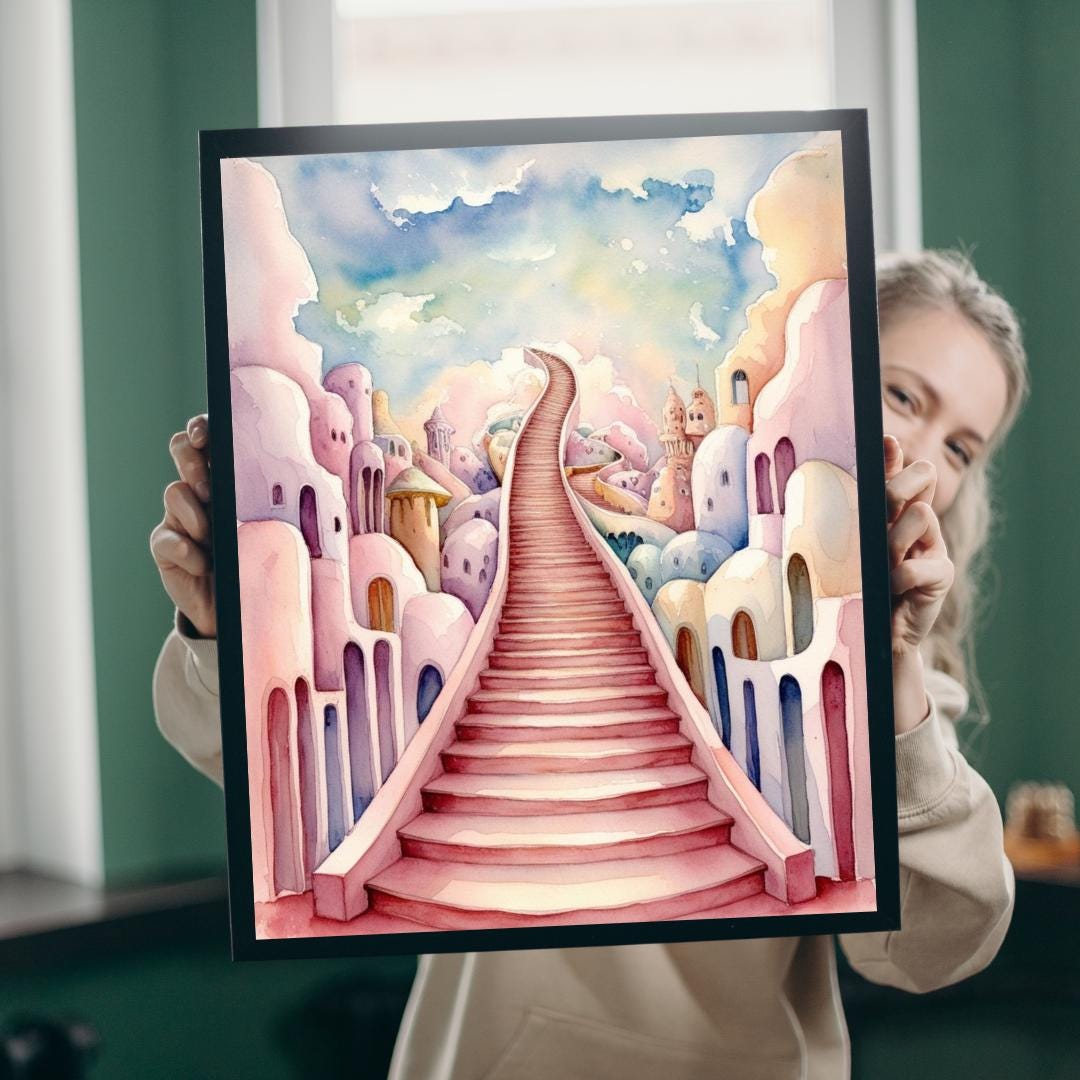 Dreamy Staircase Puzzle Inspired by Salvador Dalí, Distorted ...
