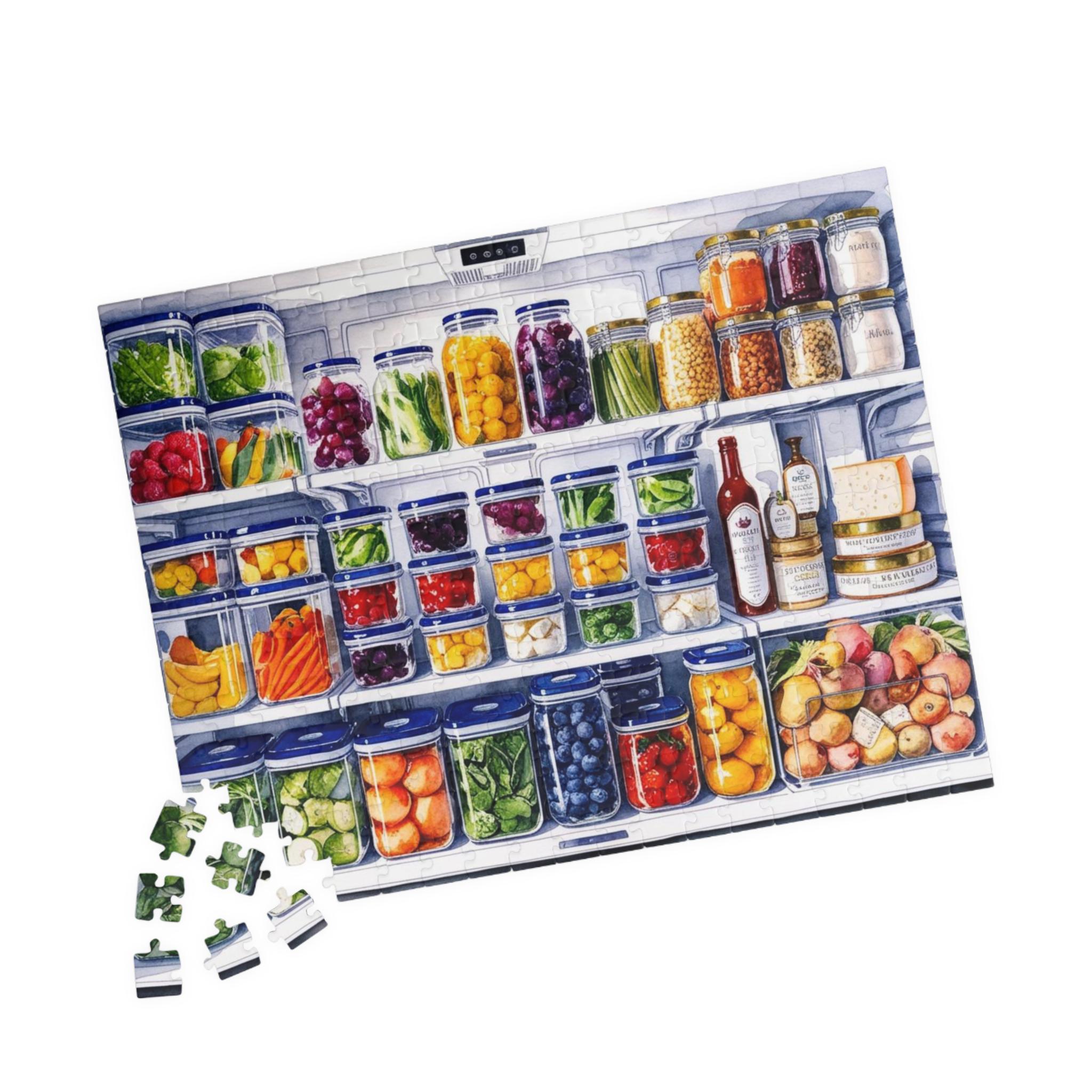 Refrigerator Jigsaw Puzzle, Kitchen Fridge Home Decor Framed Wall Art ...