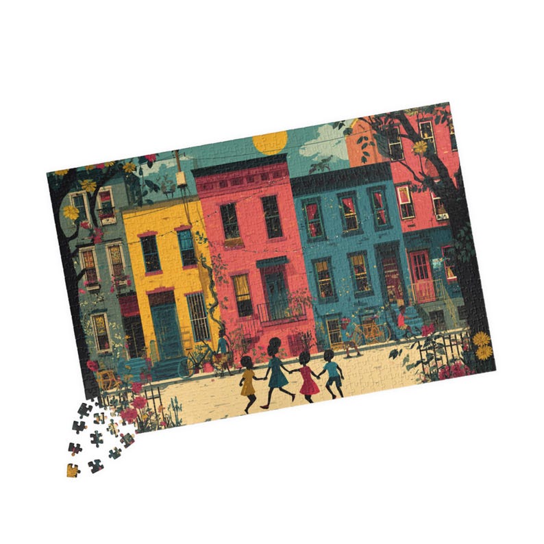 Afrocentric Neighborhood Puzzle – Black Children Playing, Family Game ...