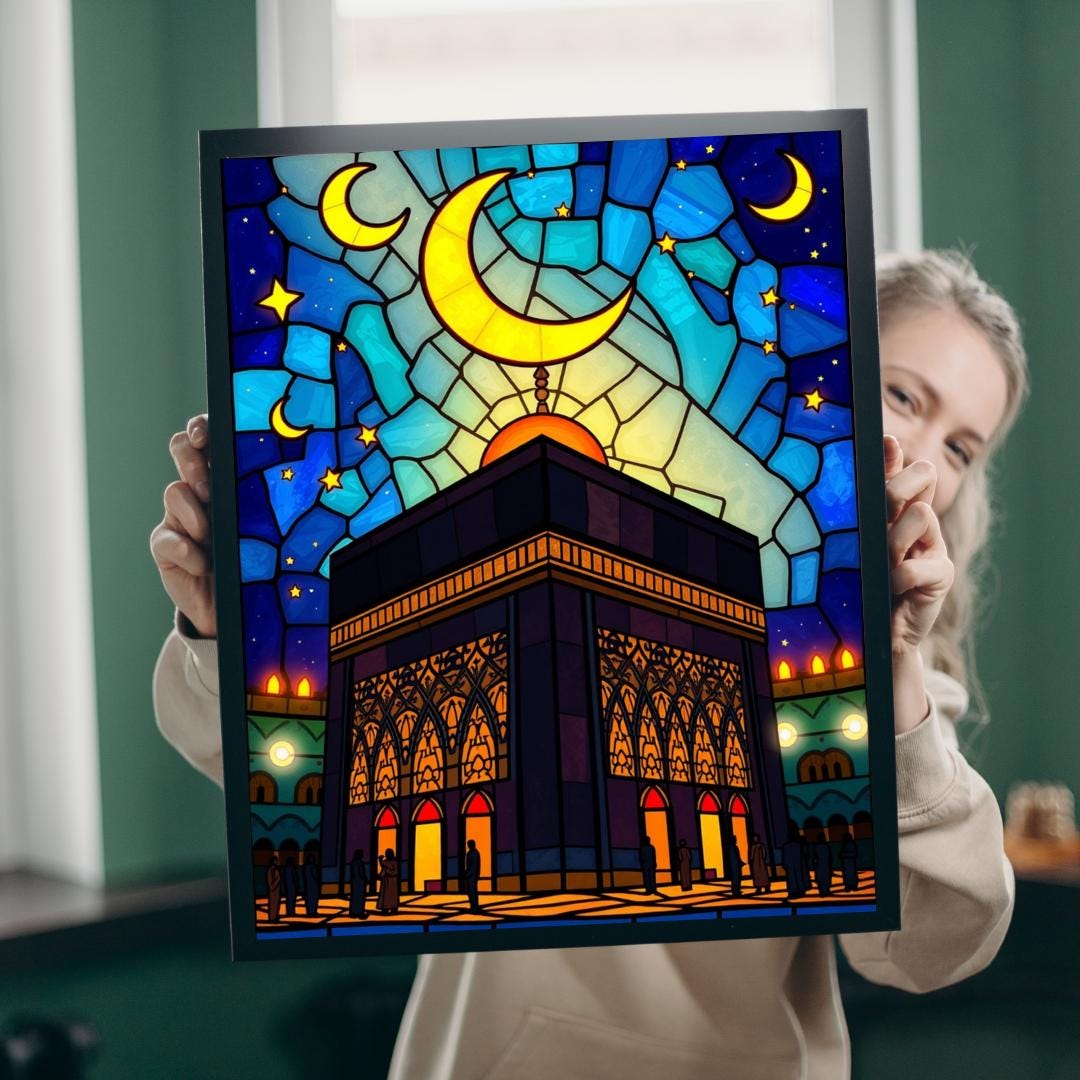 Kaaba at Night Puzzle: Stained Glass Style Islamic Landmark - Etsy