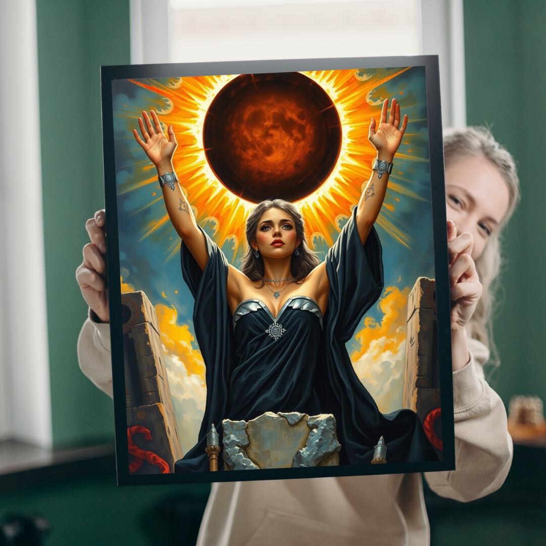 Mystical Solar Eclipse Jigsaw Puzzle: Sorceress Nighttime Vibes - Etsy