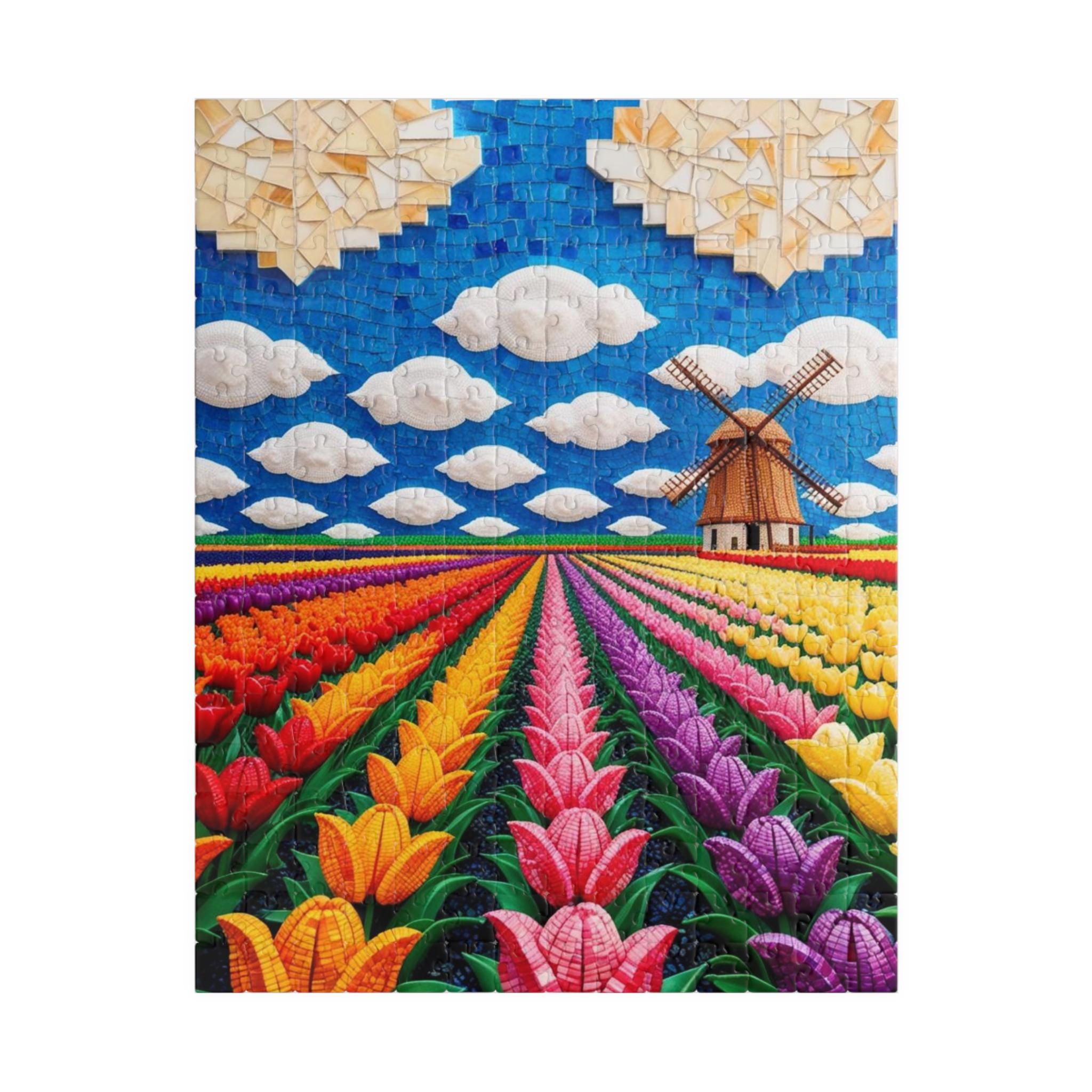 Mosaic Vibrant Flower Fields Puzzle Tulip Landscape 110, 252, 520, 1014 ...